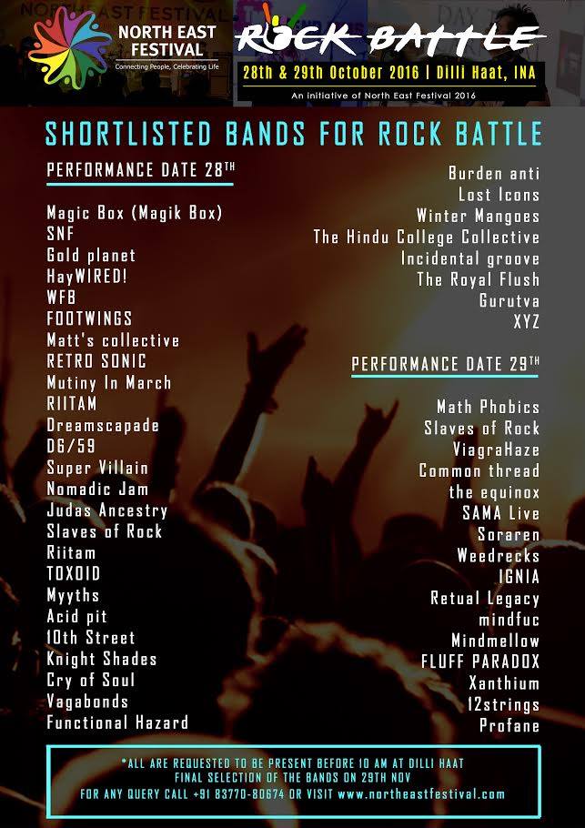 North East Festival Rock Battle Delhi 20161028