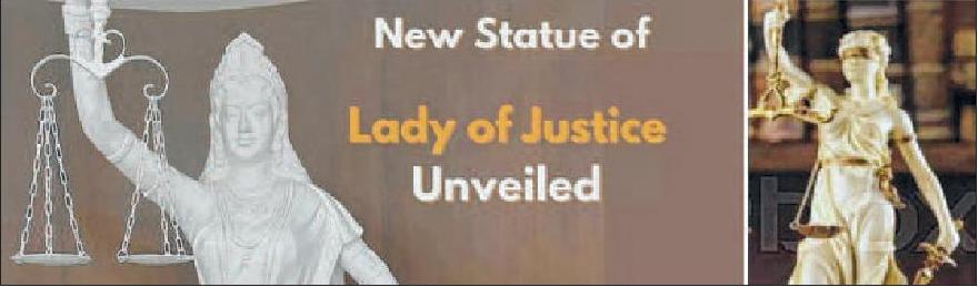 Lady Justice holds Constitution and is no longer blind By Birendra Laishram